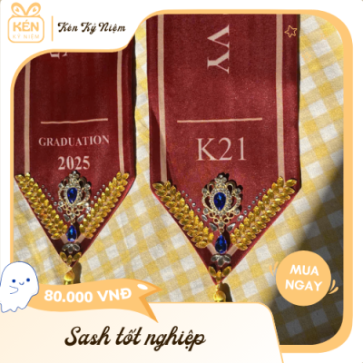 In Sash Tốt Nghiệp | Trang Trí Sash đính đá cao đẳng, đại học